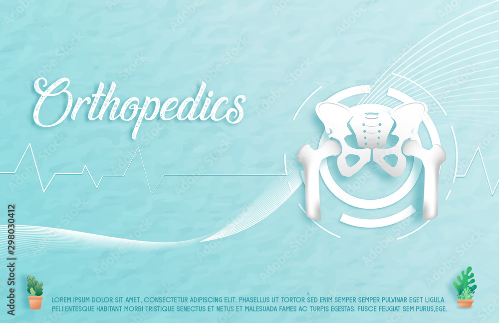 Medical orthopedic hip paper texture in the green-blue background ...