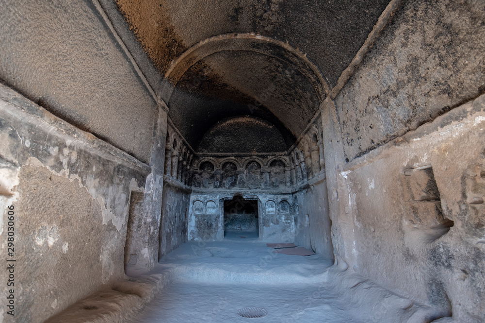 The paths inside Selime Cathedral. Selime Monastery in Cappadocia ...