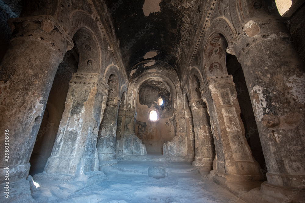 The paths inside Selime Cathedral. Selime Monastery in Cappadocia ...
