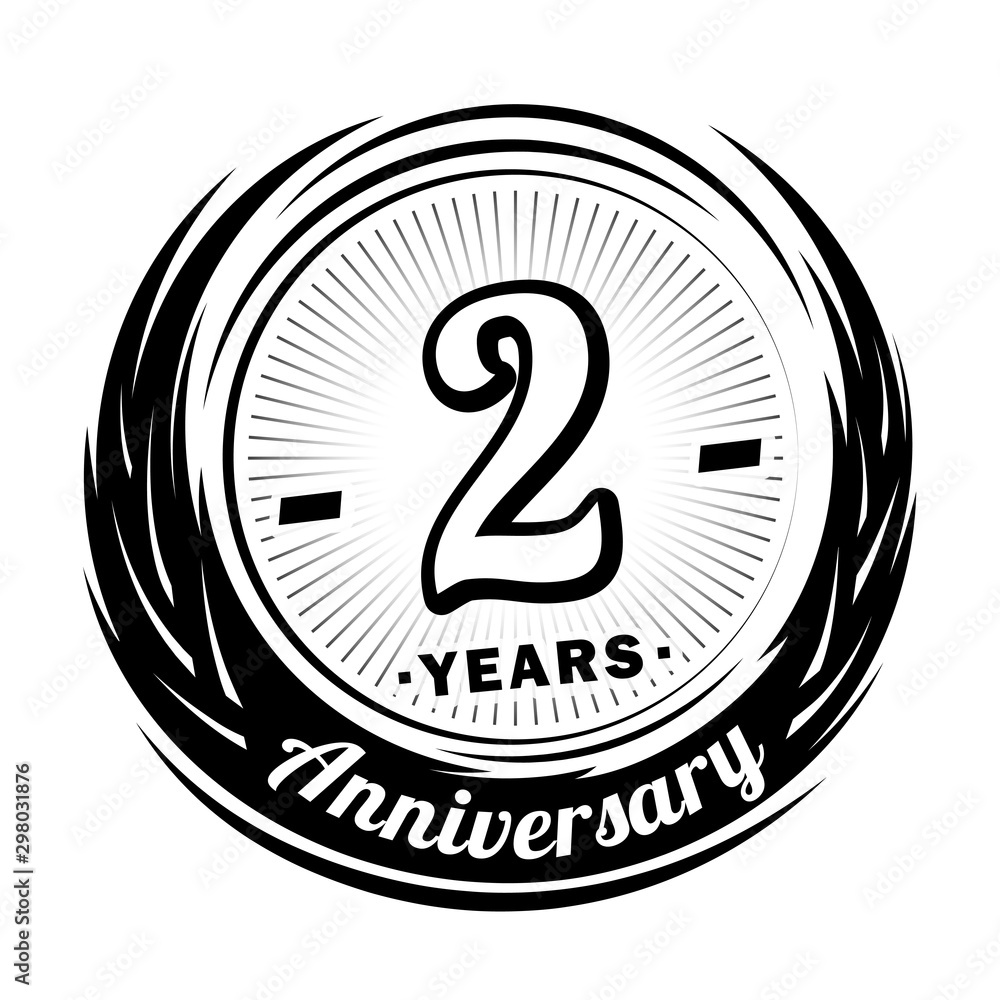 2 years anniversary. Anniversary logo design. Two years logo. Stock ...