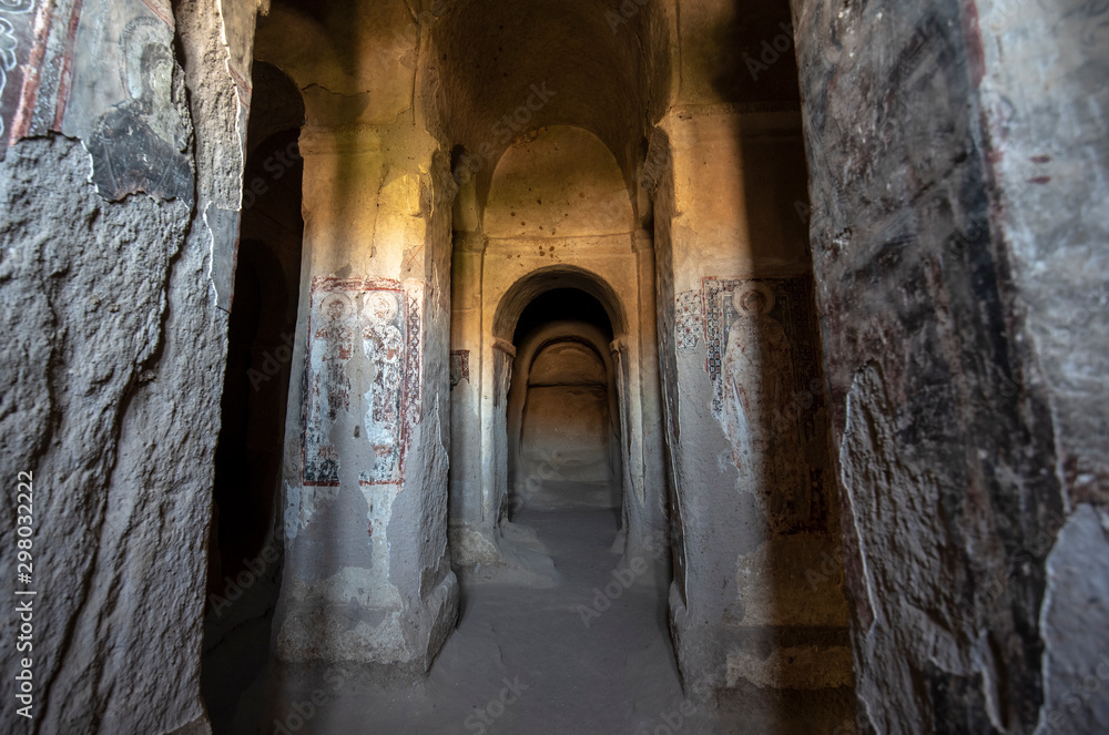 The paths inside Selime Cathedral. Selime Monastery in Cappadocia ...