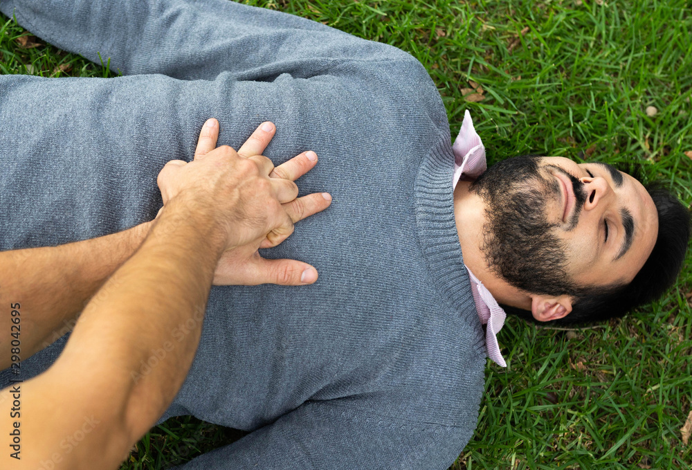 First Aid Emergency CPR rcp on Heart Attack Man , Resuscitation ...