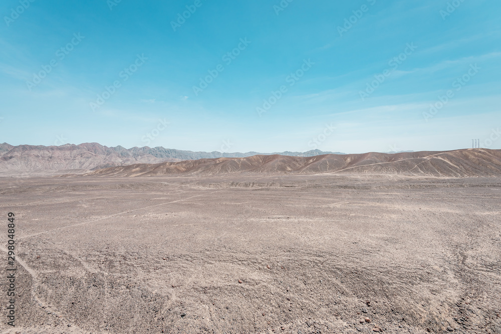 Nazca Lines in the desert of Peru, mystical signs geoglyphs in the sand ...