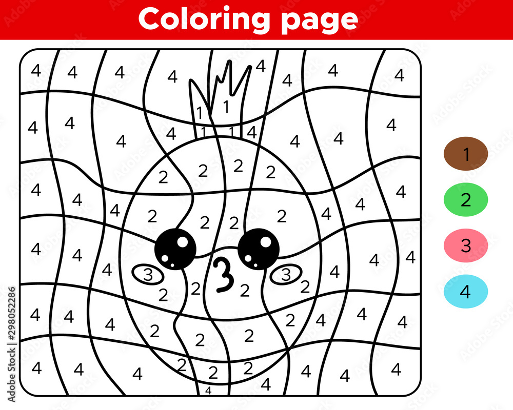 Educational game for kids, activity worksheet. Number coloring page ...