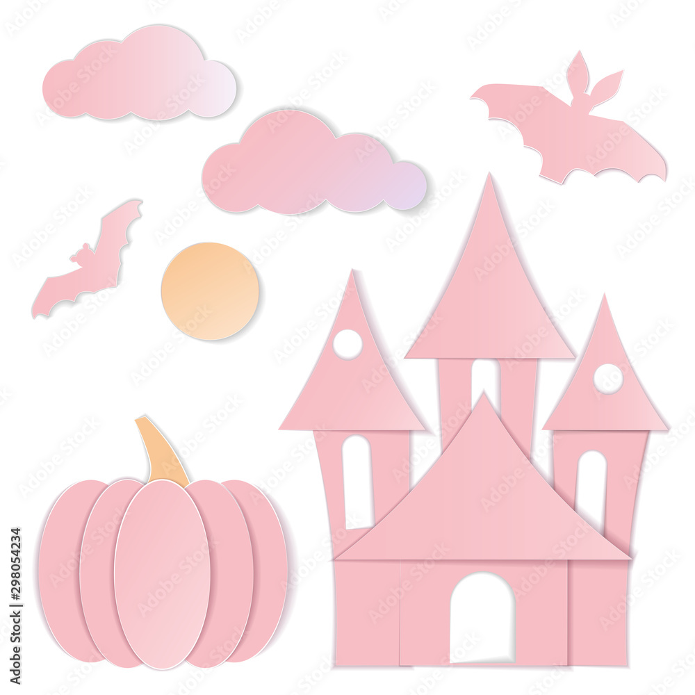 text poster for pink Halloween party invitation, trick and treat fabric ...