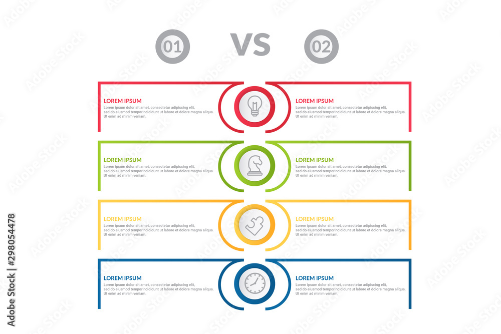 comparison infographic flow chart design . business infographic concept ...