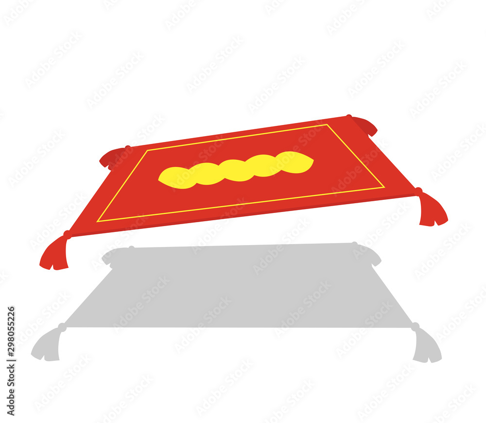 Flying carpet on a white background. An object. Vector illustration ...