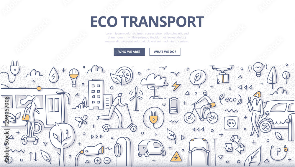 Eco Transport Doodle Concept Stock Vector | Adobe Stock