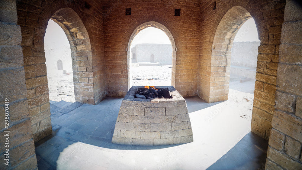 The Baku Ateshgah or Fire Temple of Baku is a temple in Surakhani near ...