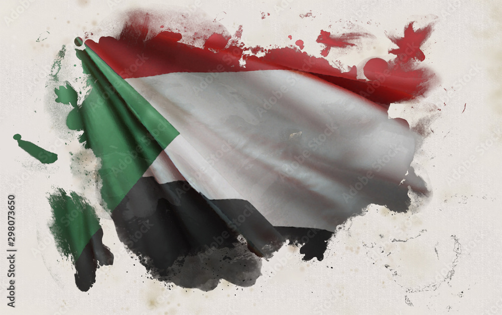 Sudanese Flag, Sudan National Colors Background Stock Illustration ...