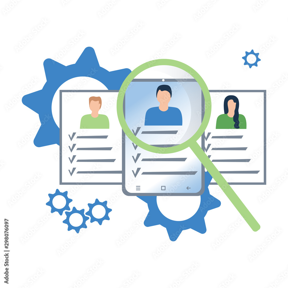 Logo recruitment and headhunting agency, employment service icon ...