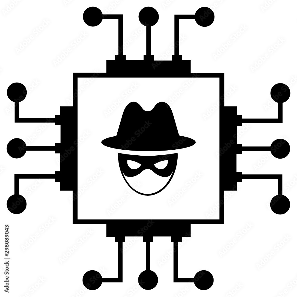 Hardware hacks stealth access concept, Micro spy chip to infiltrate ...