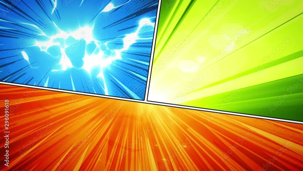Vidéo Stock Comic Book Action Layout Background With Power Fx/ 4k ...