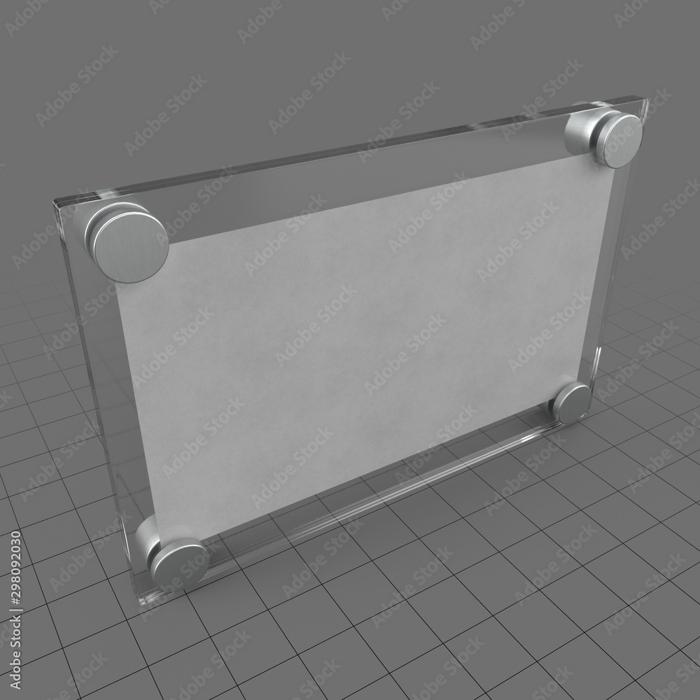 Wall mounted glass plate mockup Stock 3D asset | Adobe Stock