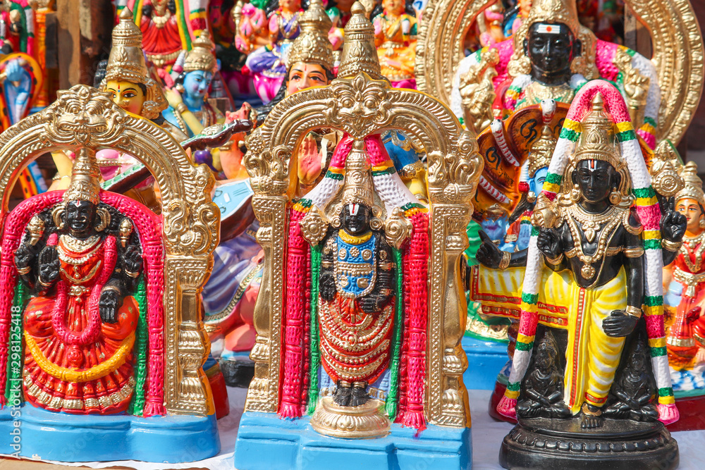 Indian God Idols Balaji Black Color Statues Stock Photo | Adobe Stock