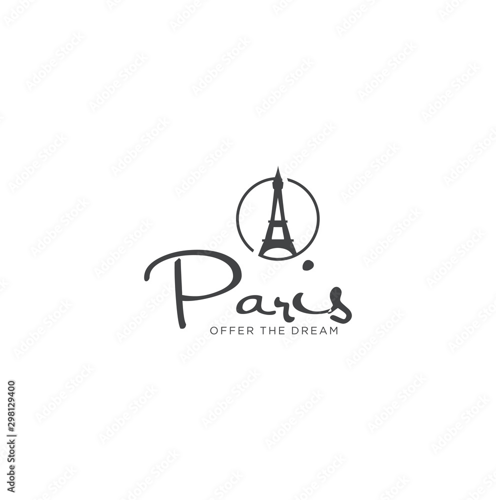 Eiffel Tower Logo Design Template Paris with a white background . Eifel ...