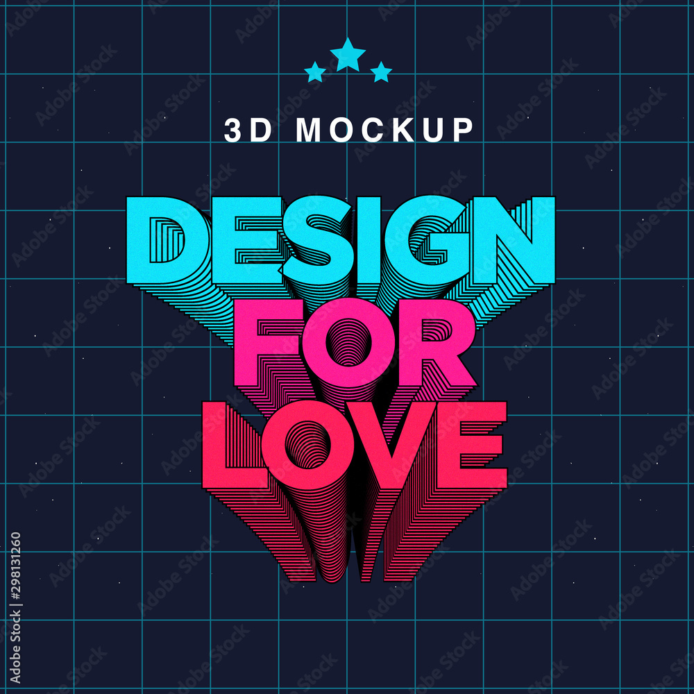 3D Text Effect Mockup / add your own text or images Stock Vector ...