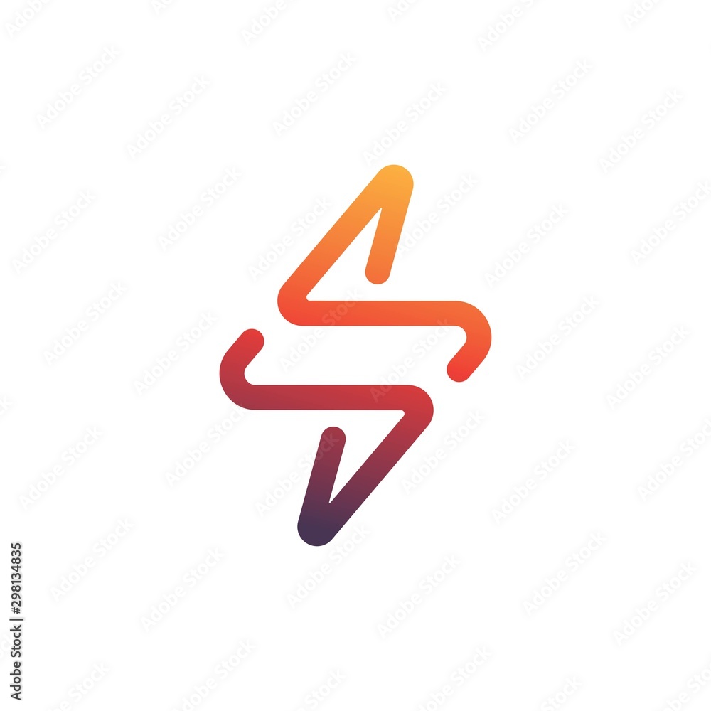 modern creative thunder shape logo design vector template.Flash symbol ...