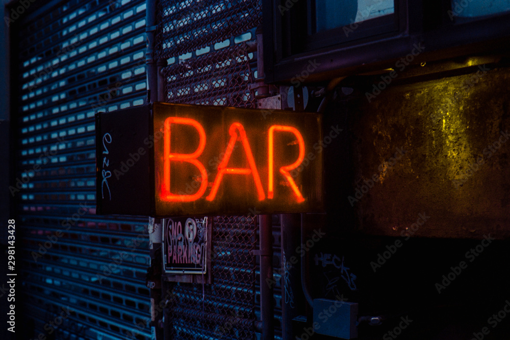 Neon Bar Sign Stock Photo | Adobe Stock
