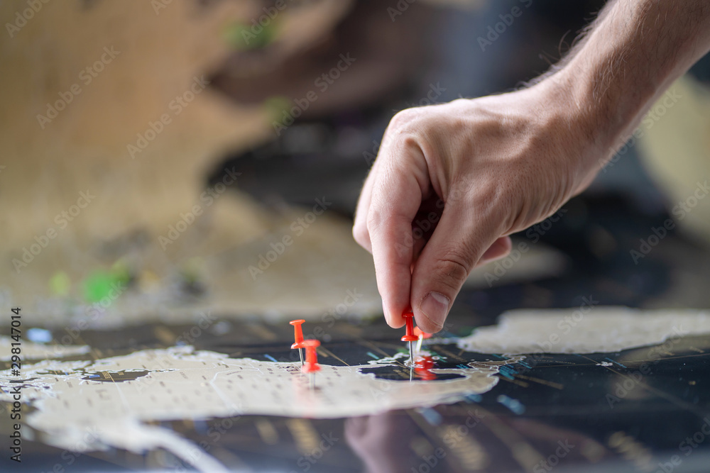 Point place on the world map. Mark on the map. Stock Photo | Adobe Stock