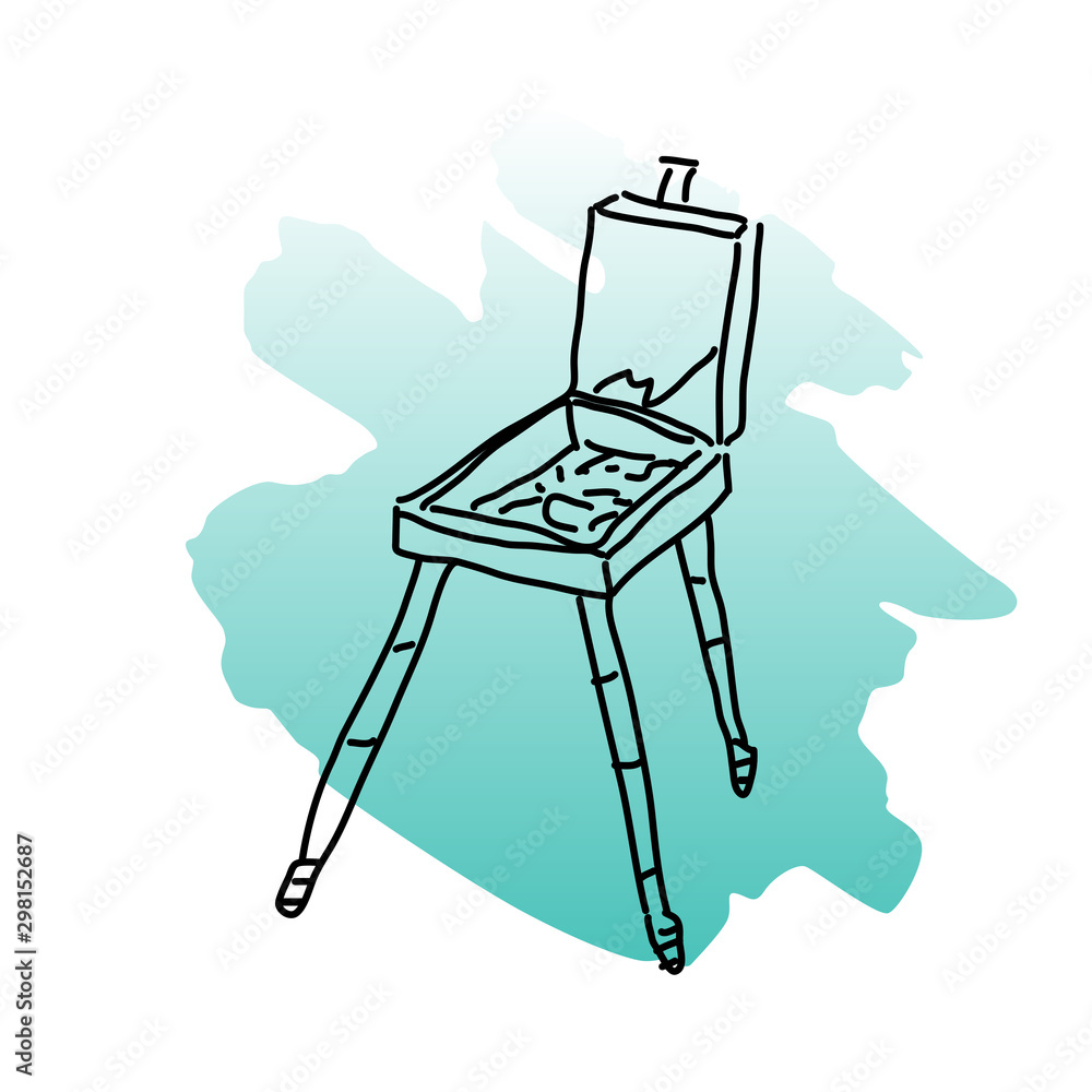 Artists easel doodle Stock Vector | Adobe Stock