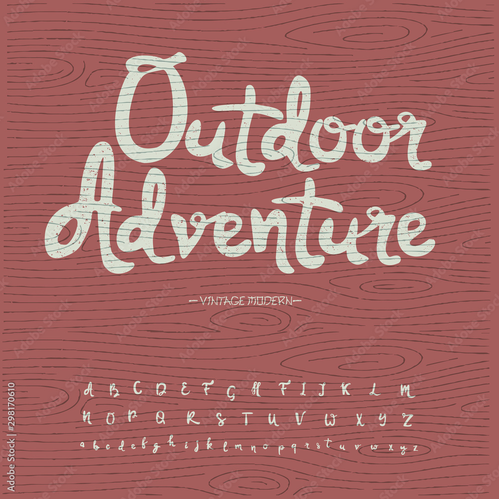 " outdoor adventure " hand drawn sans serif display typeface well ...