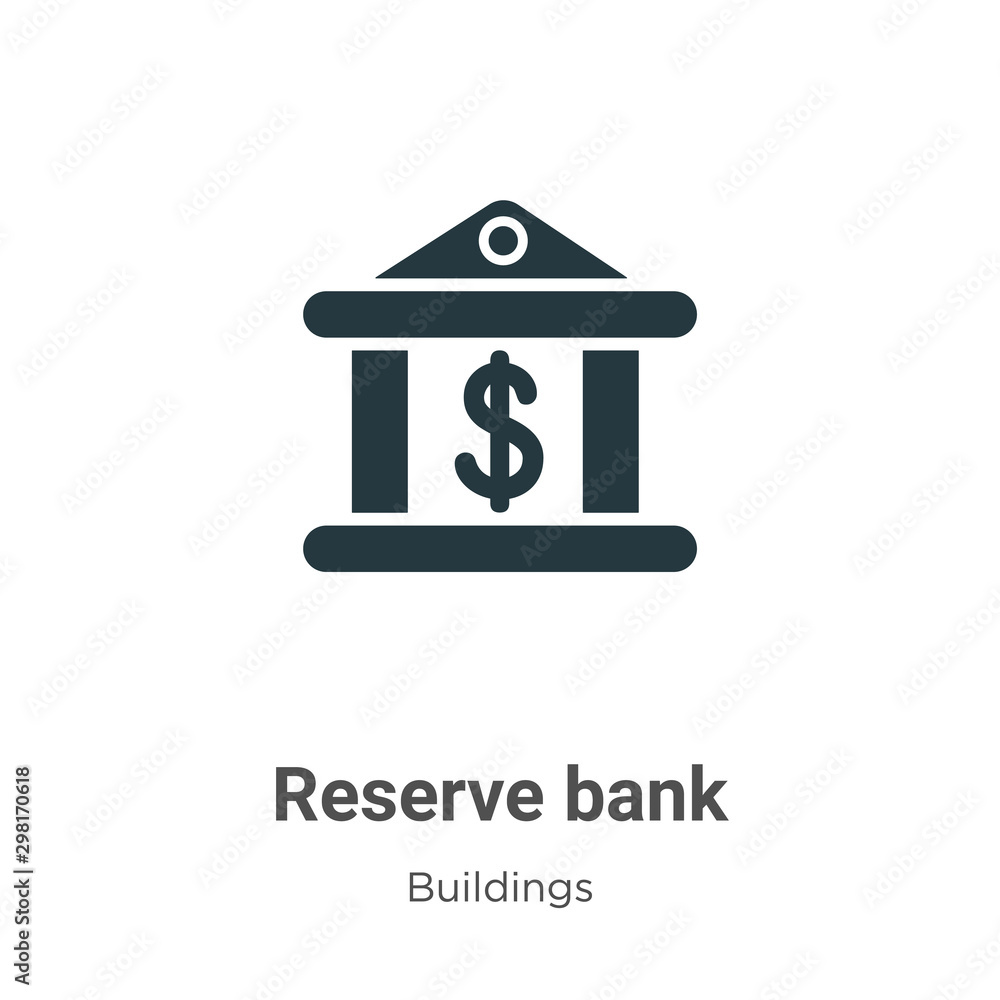 Reserve bank vector icon on white background. Flat vector reserve bank ...