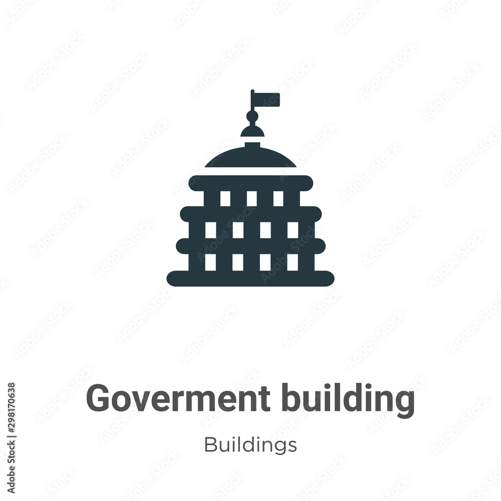 Goverment building vector icon on white background. Flat vector ...