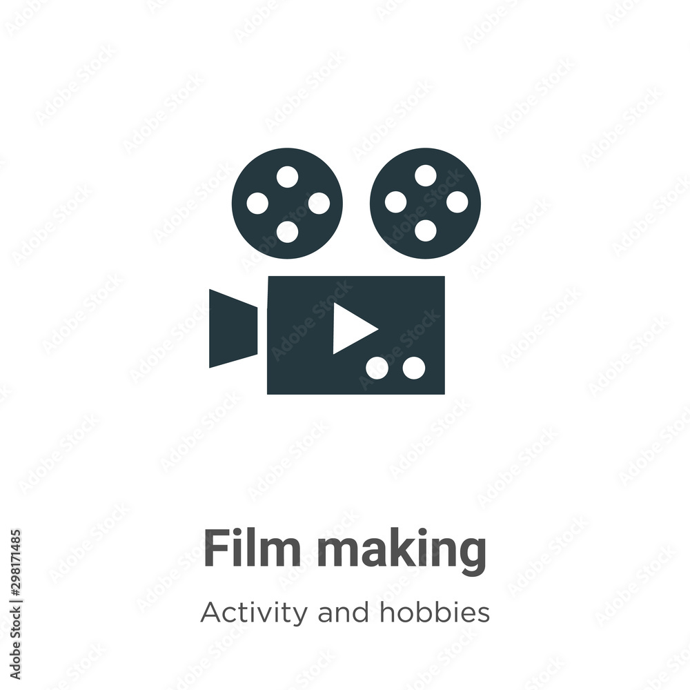 Film making vector icon on white background. Flat vector film making ...