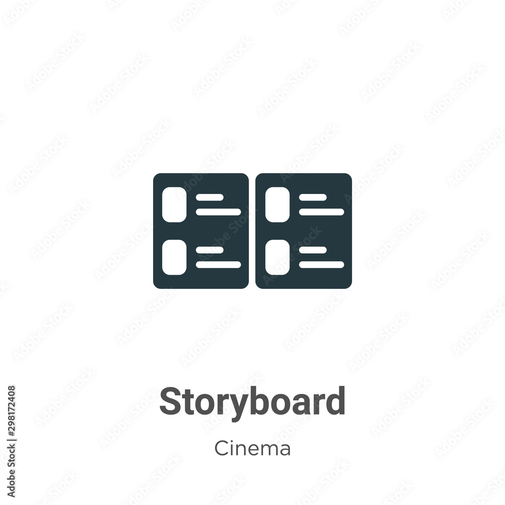 Storyboard vector icon on white background. Flat vector storyboard icon ...