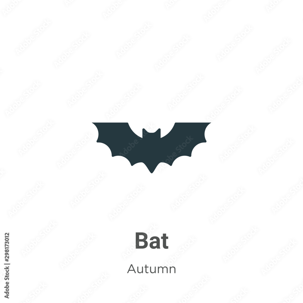 Bat vector icon on white background. Flat vector bat icon symbol sign ...