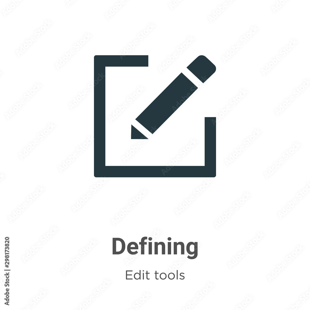 Defining vector icon on white background. Flat vector defining icon ...
