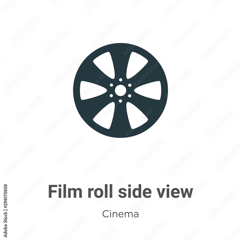 Film roll side view vector icon on white background. Flat vector film ...