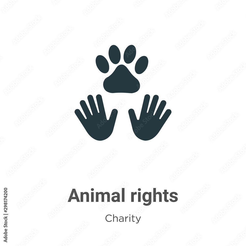 Animal rights vector icon on white background. Flat vector animal ...