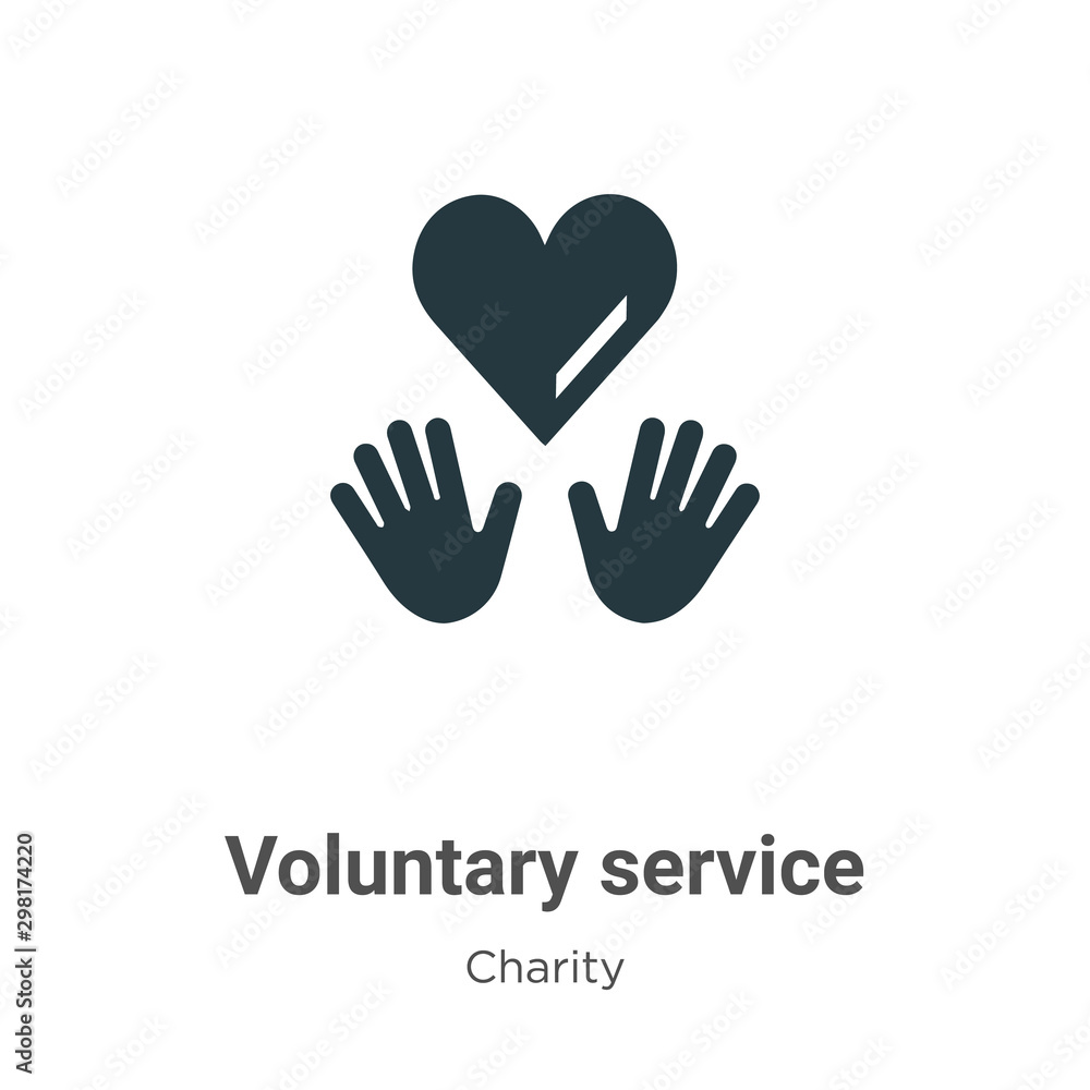 Vecteur Stock Voluntary service vector icon on white background. Flat ...