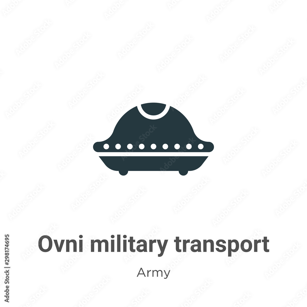 Ovni military transport vector icon on white background. Flat vector ... Ovni military transport vector icon on white background. Flat vector ...