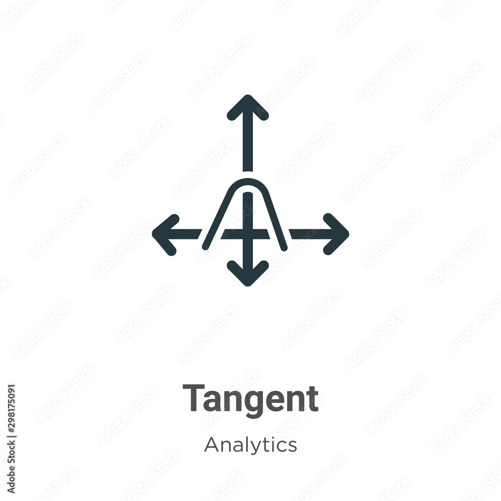 Tangent vector icon on white background. Flat vector tangent icon ...