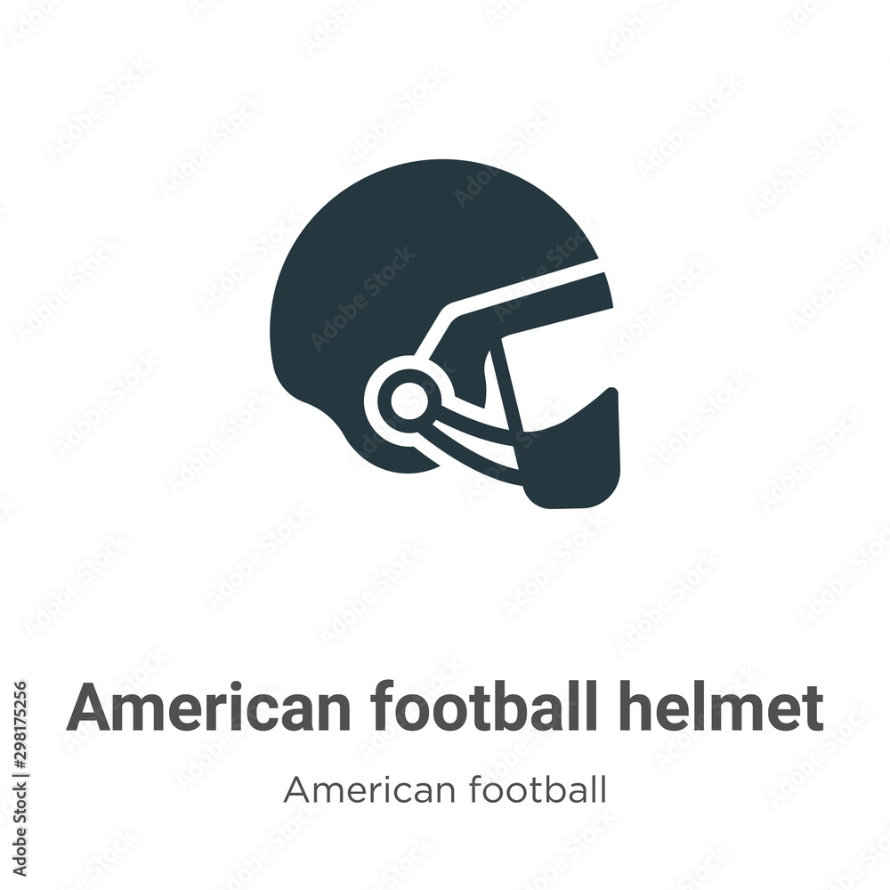 American football helmet vector icon on white background. Flat vector ...