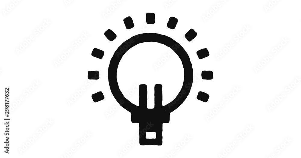 Light outline icon animation footage/video. Hand drawn like symbol ...