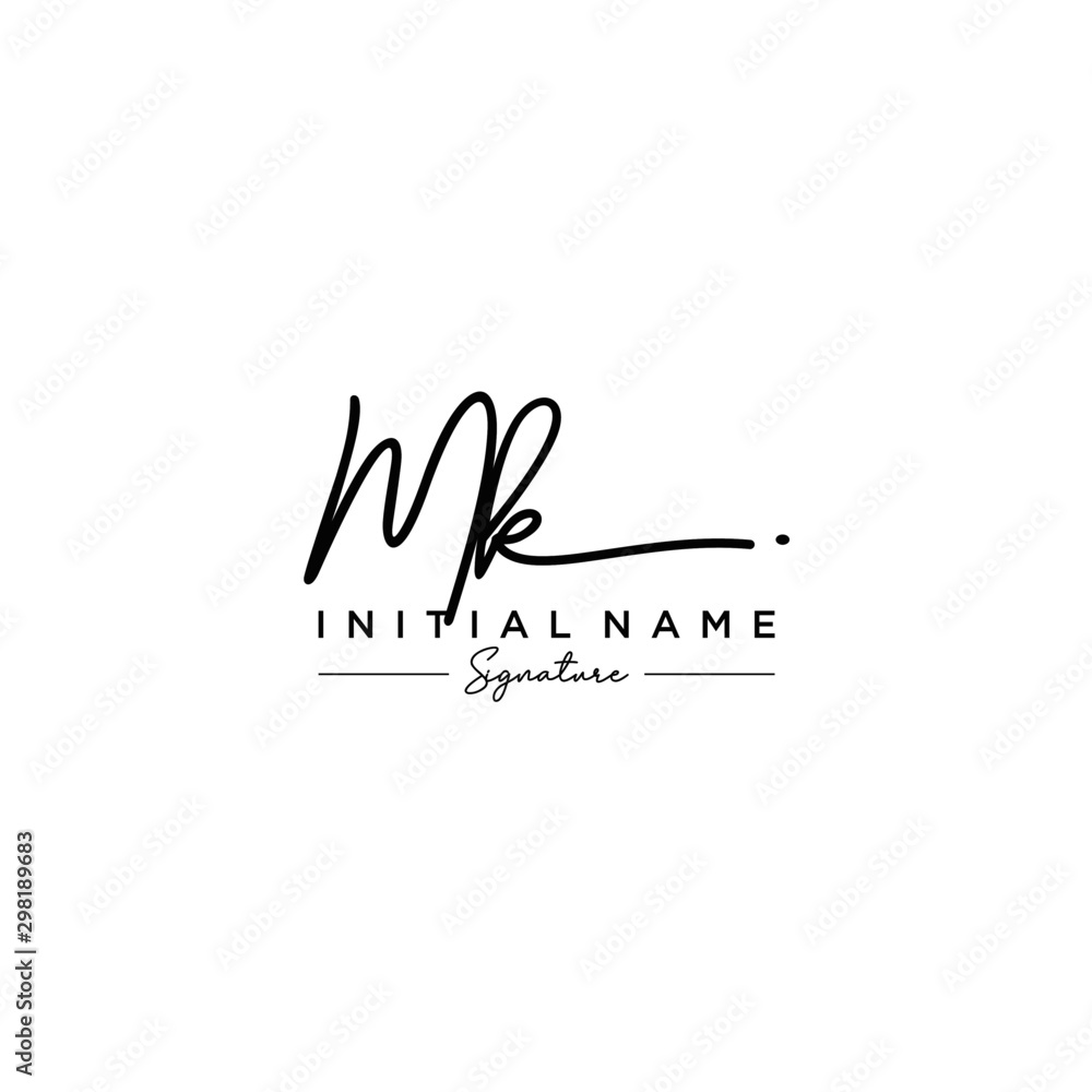 Letter MK Signature Logo Template Vector Stock Vector | Adobe Stock