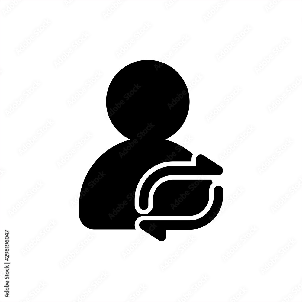 User with sync icon. symbol of business people with trendy flat style ...