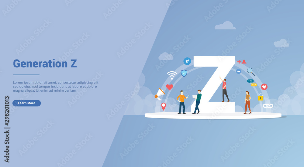 generation z concept for website template or landing homepage banner ...