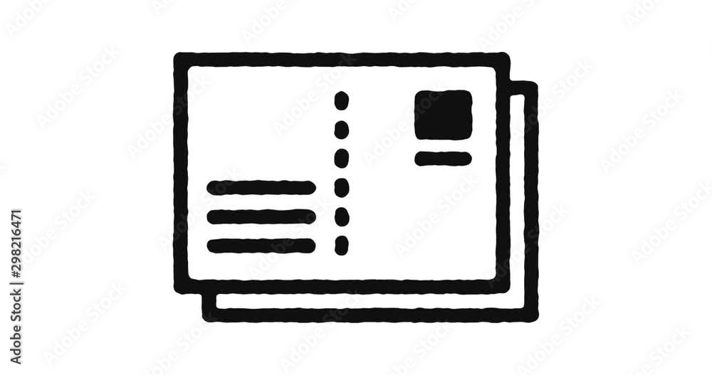 Posting outline icon animation footage/video. Hand drawn like symbol ...