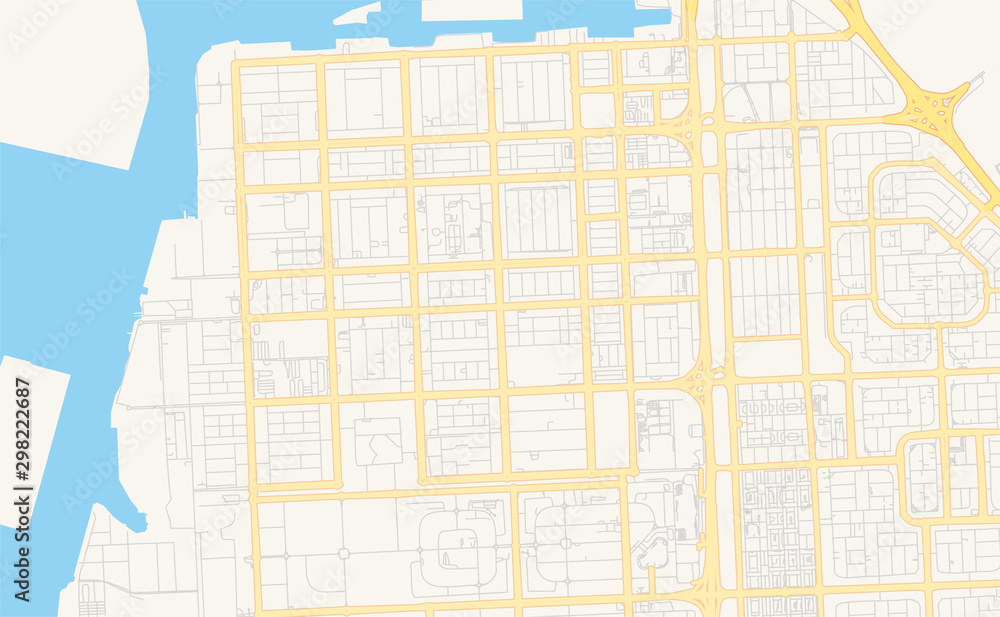 Printable street map of Musaffah City , United Arab Emirates Stock ...