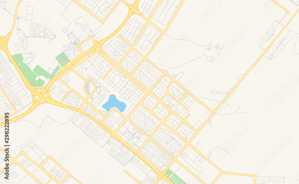 Printable street map of Bani Yas City, United Arab Emirates Stock ...