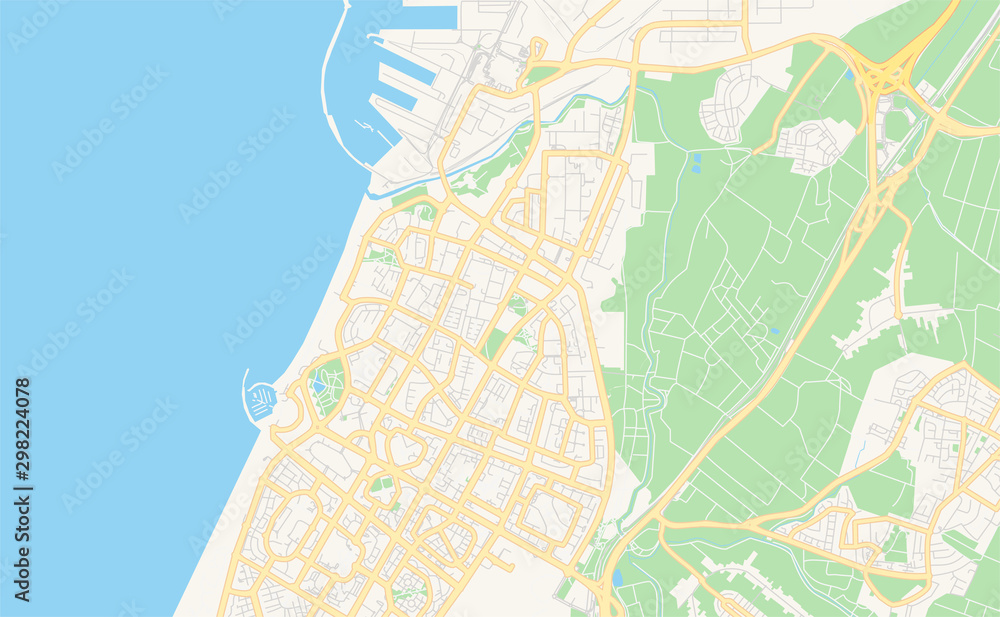 Printable street map of Ashdod, Israel Stock Vector | Adobe Stock