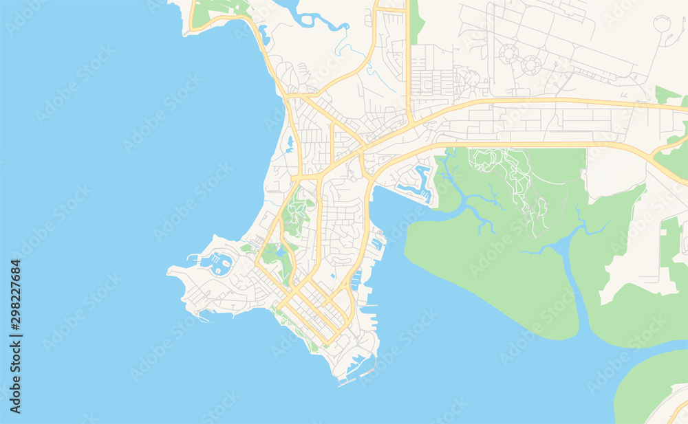 Printable street map of Darwin, Australia Stock Vector | Adobe Stock