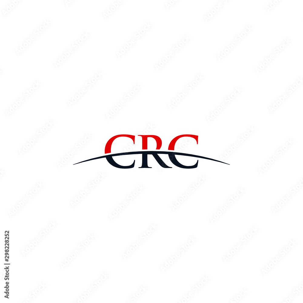 Initial letter CRC, overlapping movement swoosh horizon logo company ...