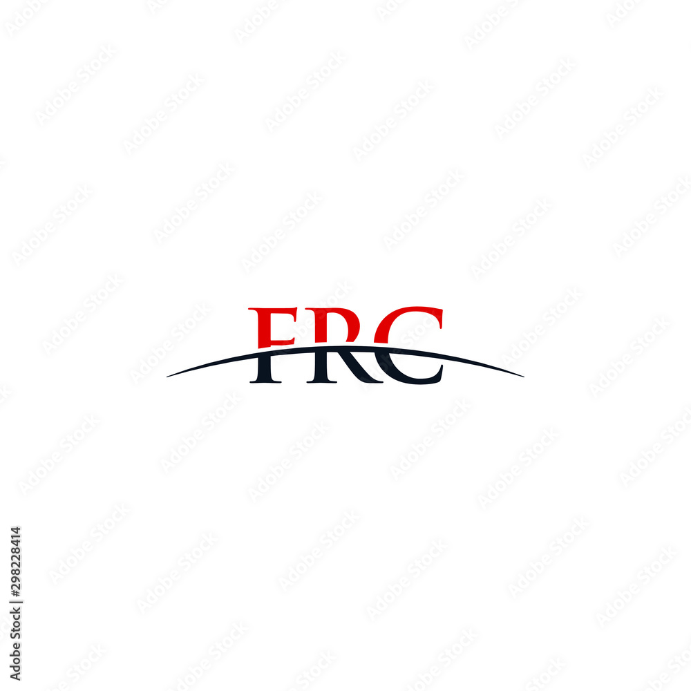 Initial letter FRC, overlapping movement swoosh horizon logo company ...