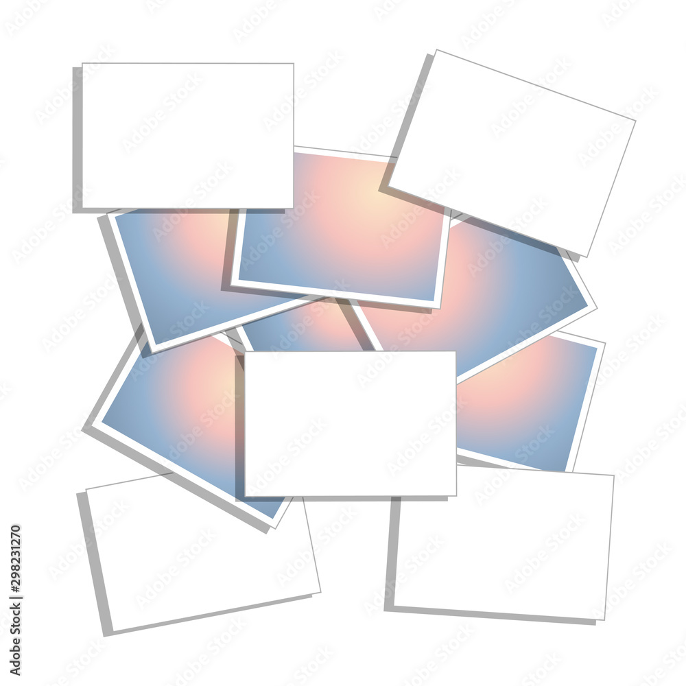 Stack of photos isolated on white background with empty place for ...